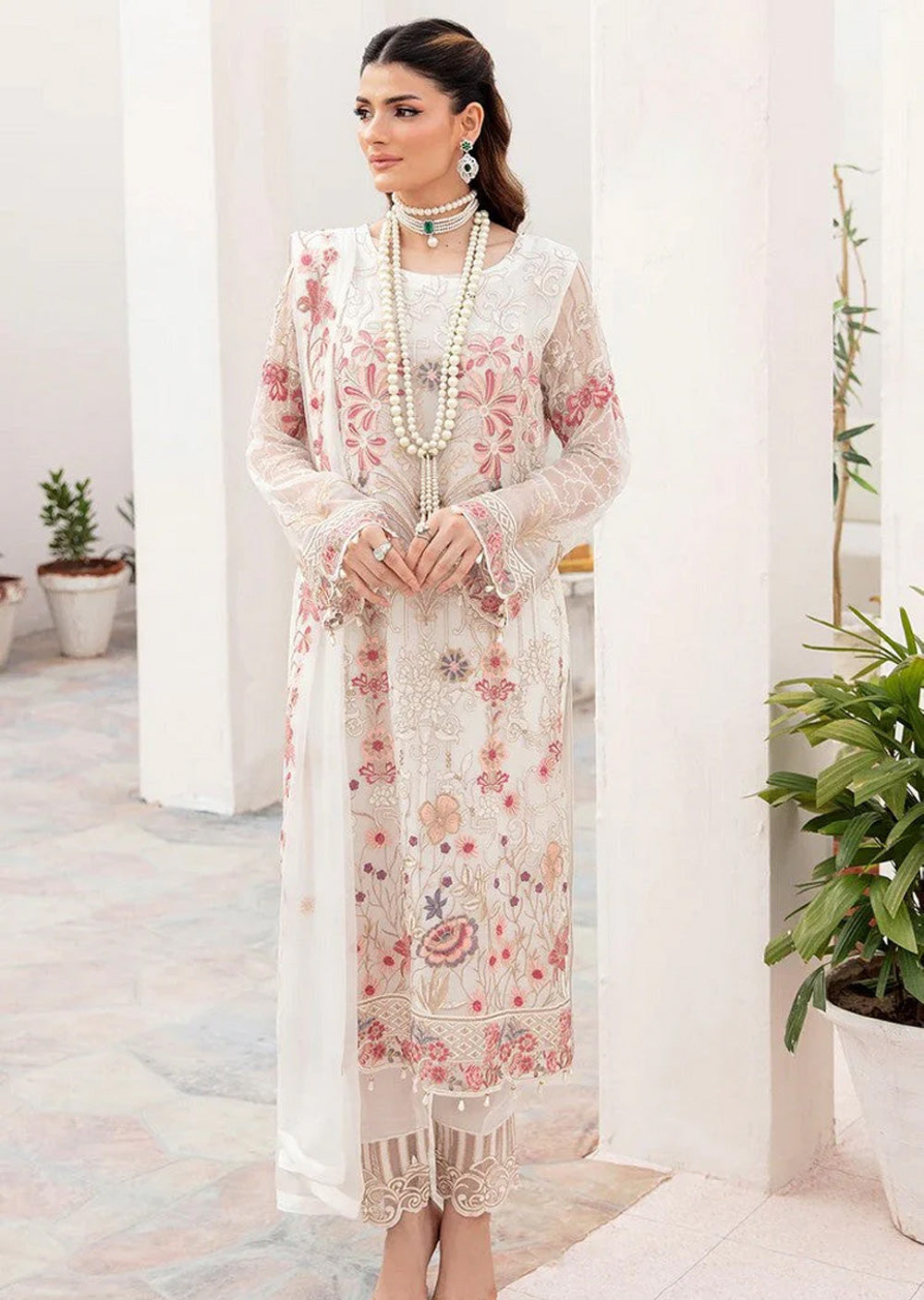 A-705-R - Readymade - Ramsha Chevron Chiffon Collection Vol 7 – Memsaab