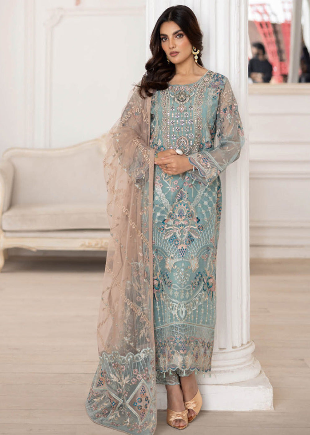 P-203 - Ready Made - Dastoor by Ramsha Luxury Organza Vol 2 – Memsaab