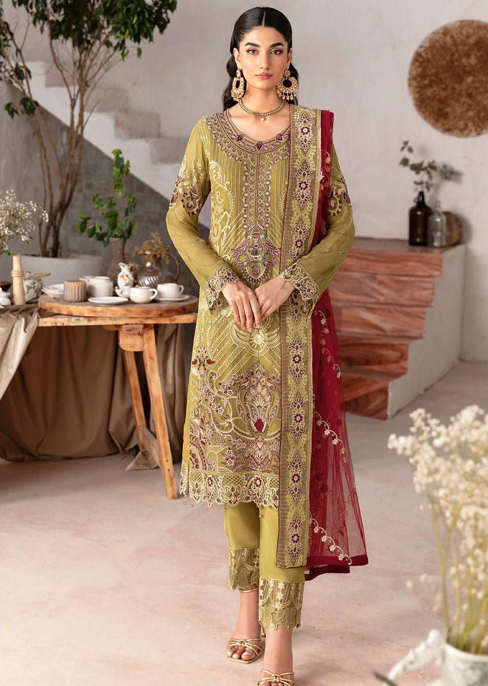 D-1203-R - Readymade - Rangoon by Ramsha Chiffon Collection Vol 12 202 – Memsaab