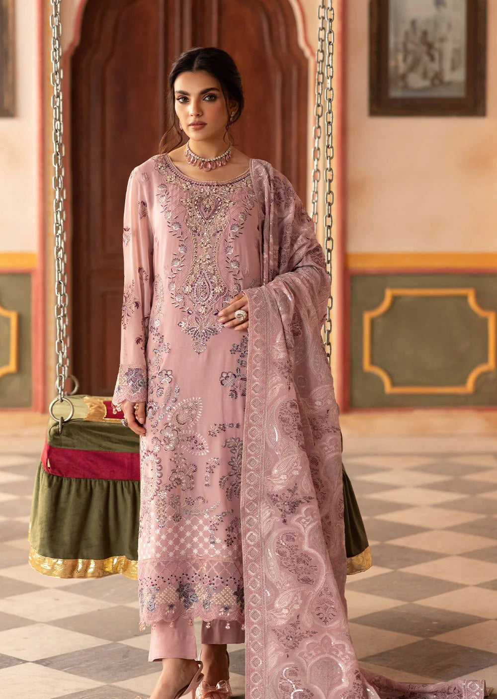 T-303- Readymade- DASTAN BY RAMSHA Premium Chiffon Suit 2025 – Memsaab