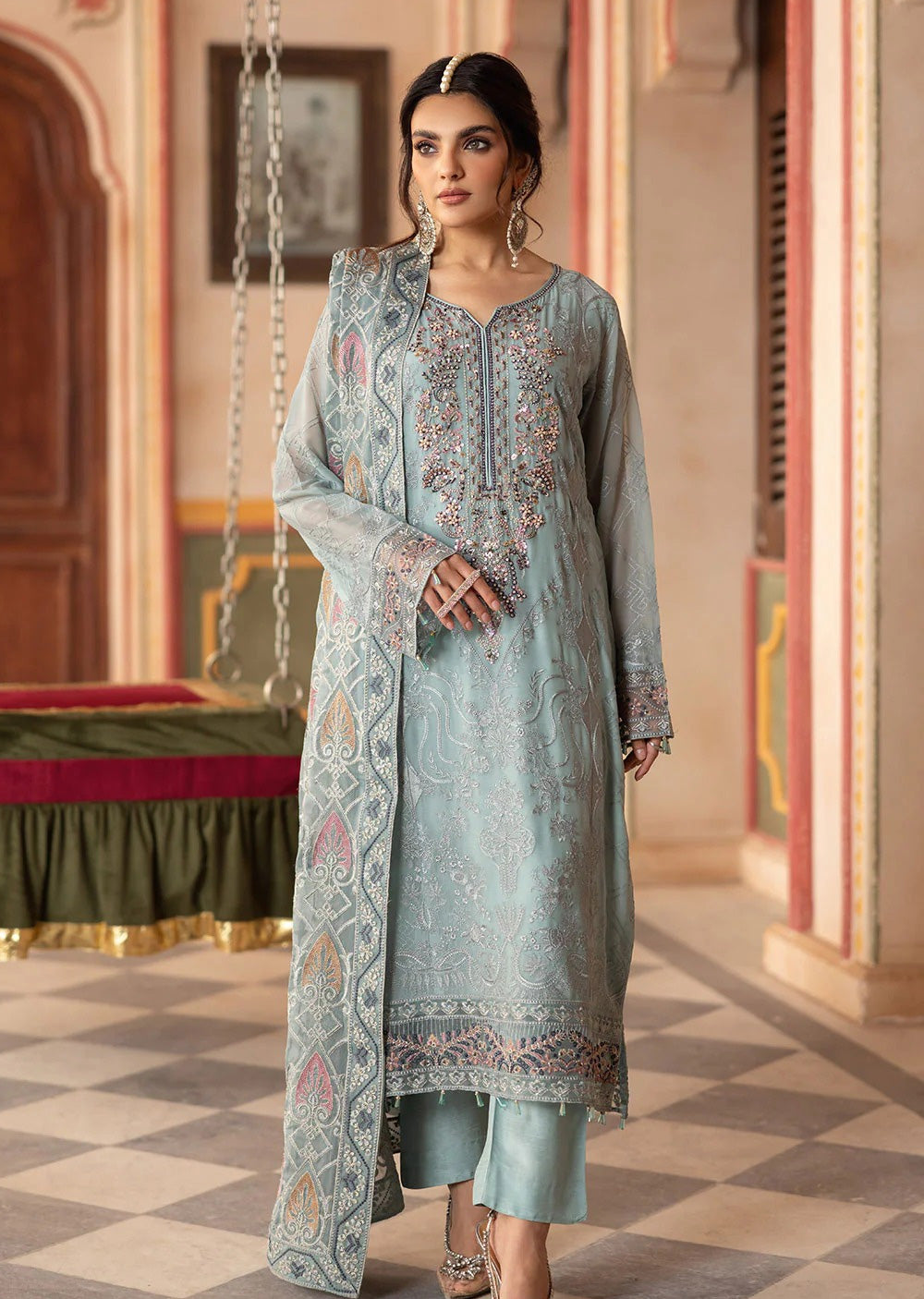 T-302- Readymade- DASTAN BY RAMSHA Premium Chiffon Suit 2025 – Memsaab