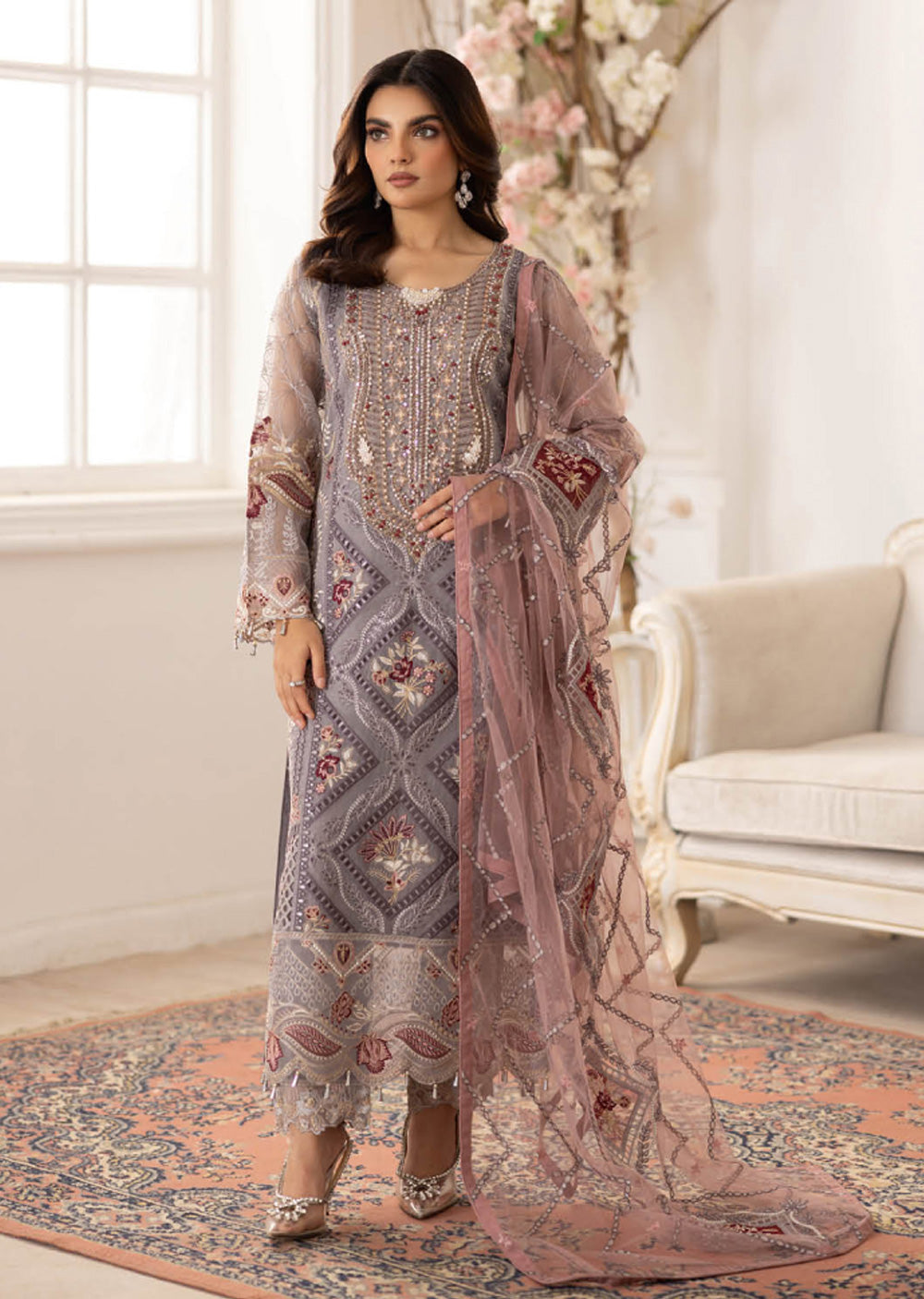 P-205- Ready Made - Dastoor by Ramsha Luxury Organza Vol 2 – Memsaab