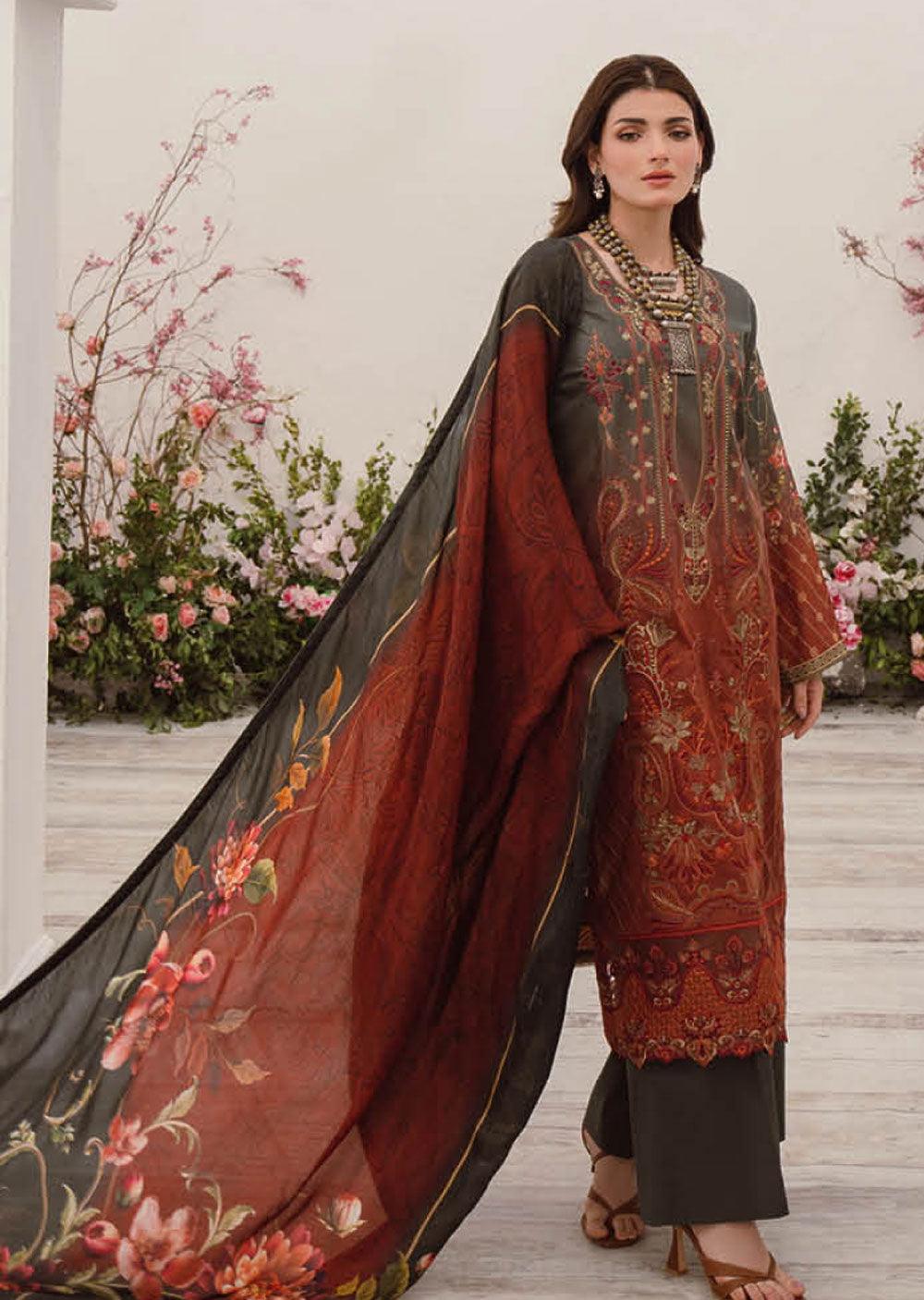 L-1007-R - Readymade - Ramsha Mashaal Luxury Lawn Vol - 10 2024 – Memsaab