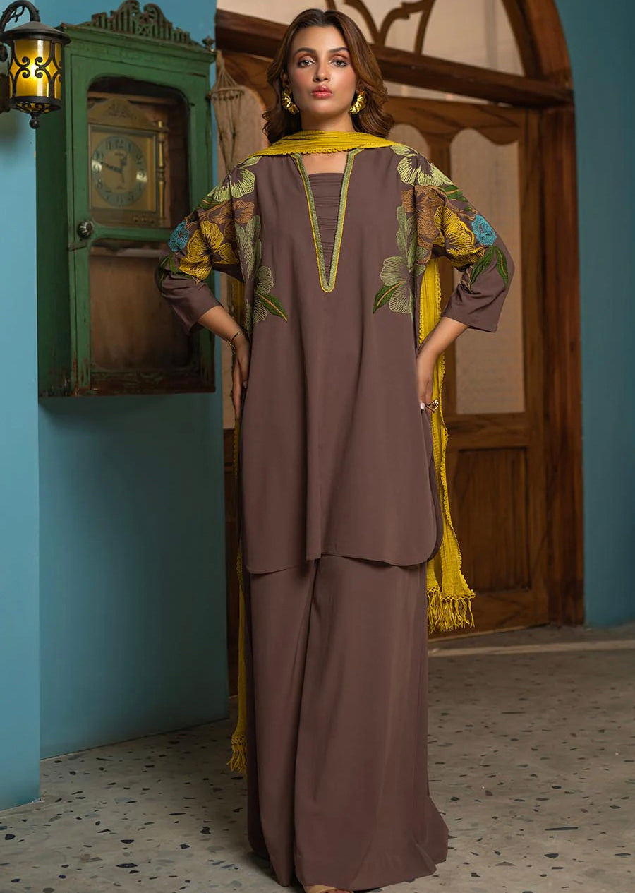 F-159 Brown Readymade Khuda Ameer Creations 2024 – Memsaab