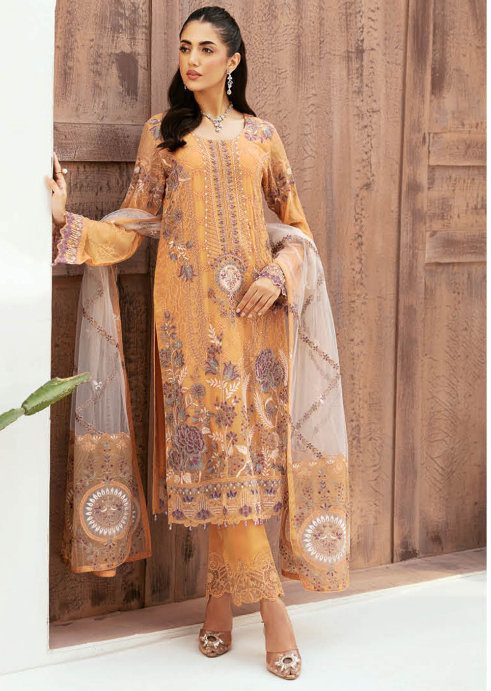 F-2603-R - Readymade - Ramsha Chiffon Collection Vol 26 2024 – Memsaab