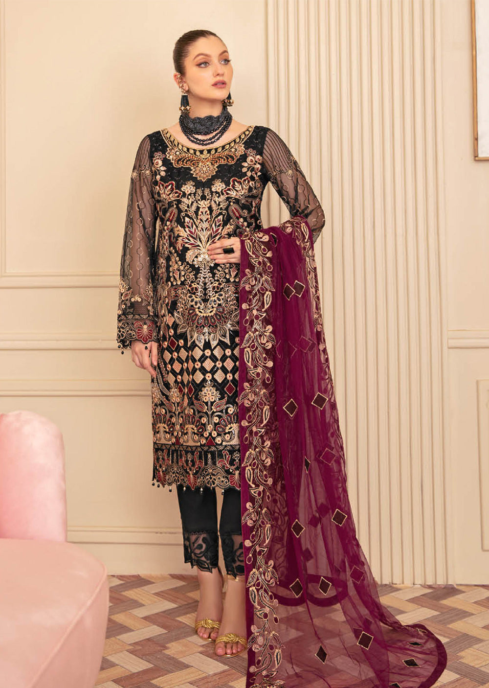 M-606-R - Readymade - Ramsha Minhal Vol 6 2024 – Memsaab