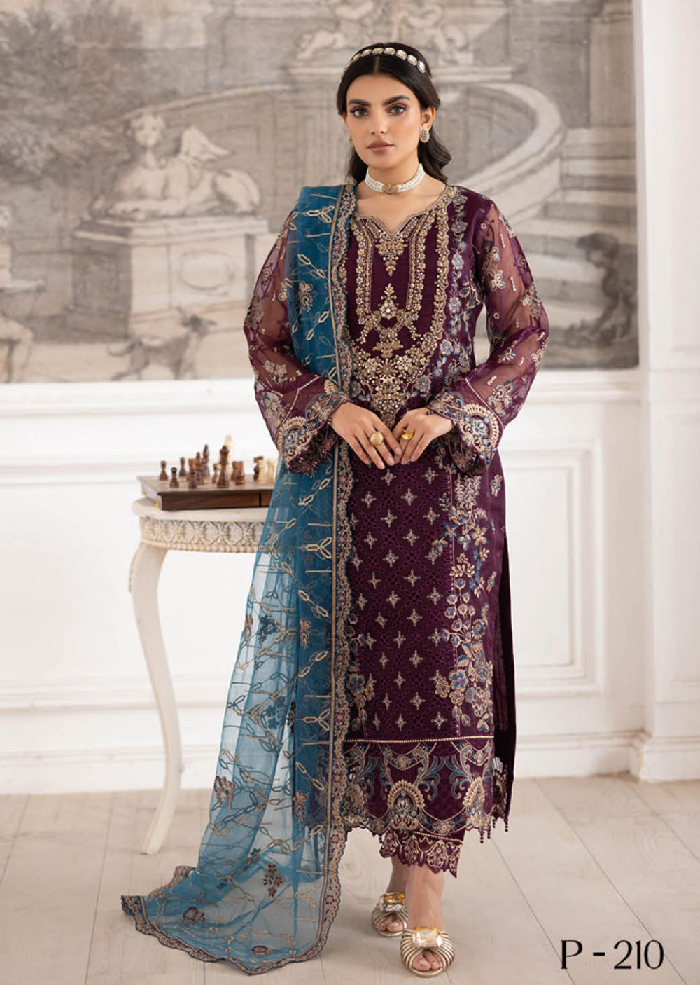P-210- Unstitched - Dastoor by Ramsha Luxury Lawn Vol 2 – Memsaab