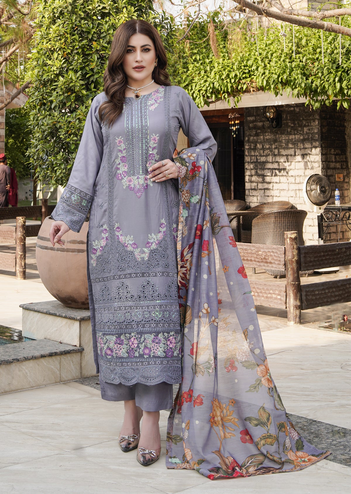 ATR-1130 - Grey - Sehrish B Lux Cotton – Memsaab