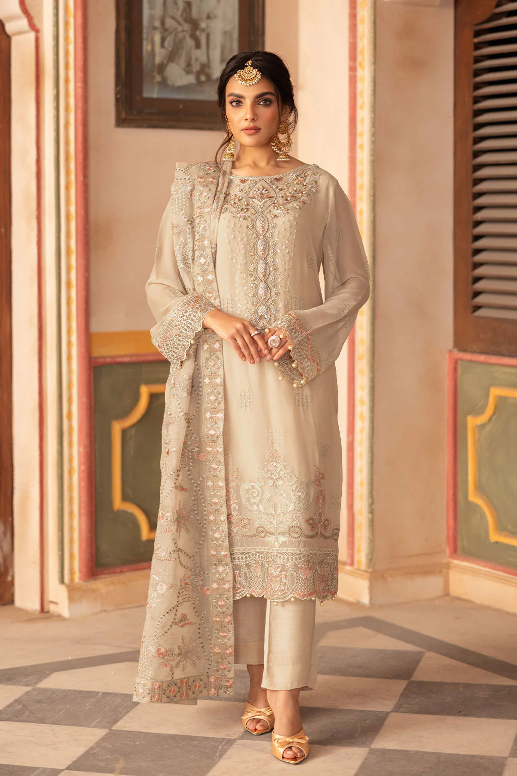 T-305- Readymade- DASTAN BY RAMSHA Premium Chiffon Suit 2025 – Memsaab