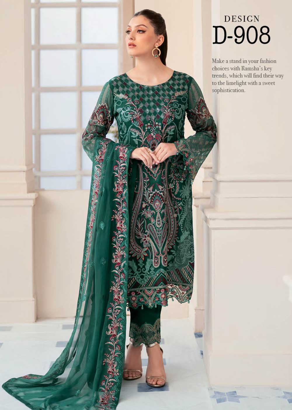 D-908-R - Readymade - Rangoon By Ramsha Collection Vol 9 2023 – Memsaab