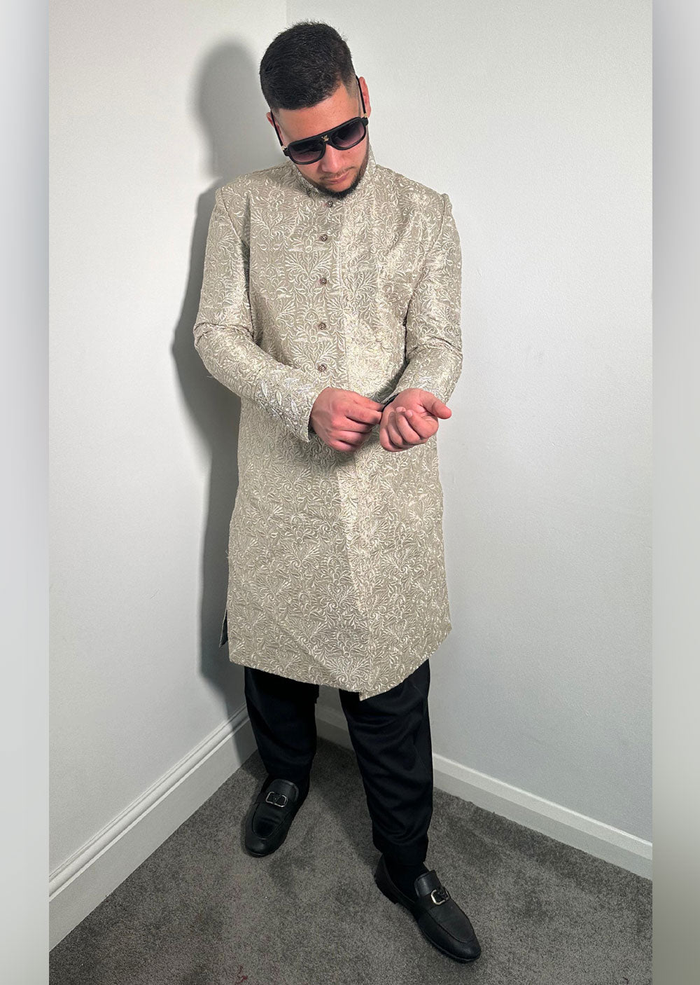 DH102 Grey Mens Sherwani – Memsaab