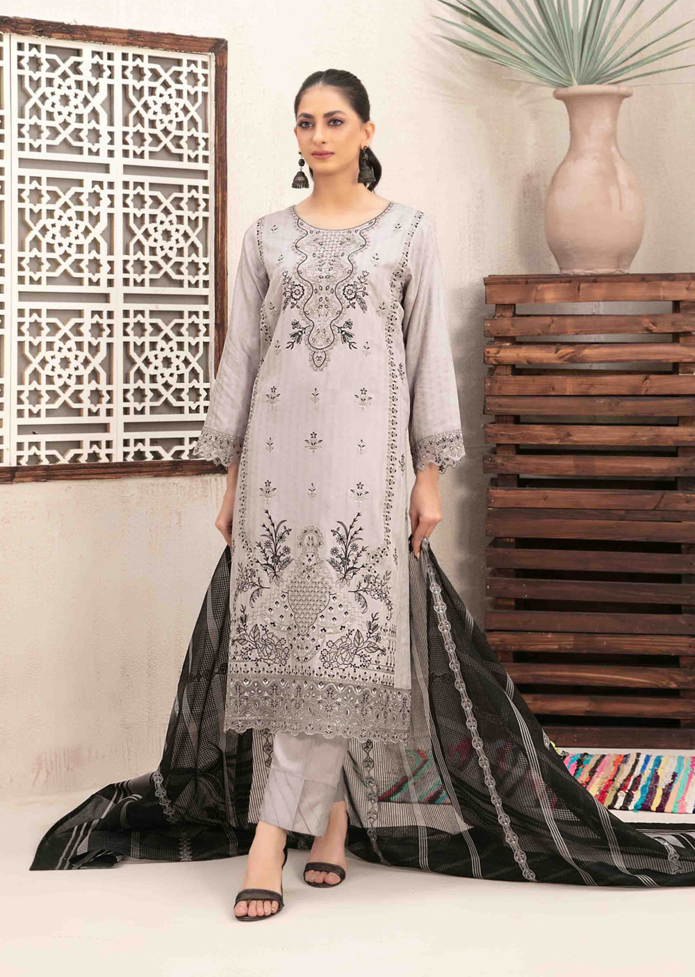 NTR-5263 - Unstitched - Nurten Fancy Embroidered Viscose Suit 2025 ...