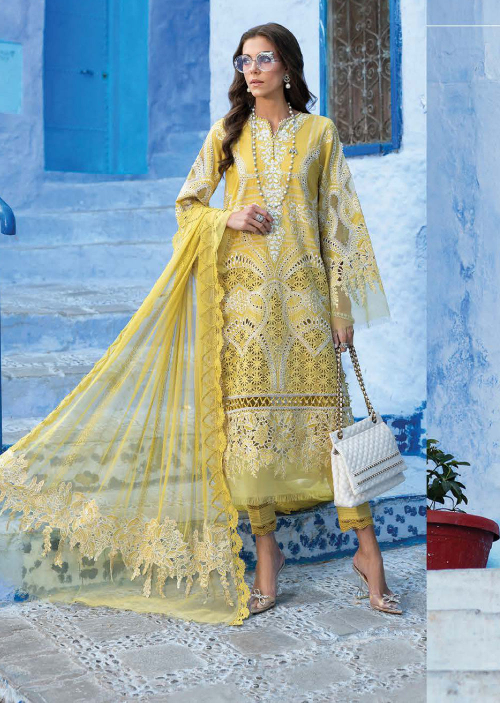 MLUX-12-A - Maria B Voyage Lux Lawn Collection Vol 25 2025 – Memsaab