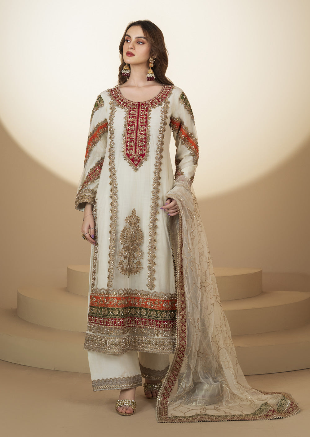 ARWS-13- White - Readymade - ARW Chiffon Collection 2025 – Memsaab