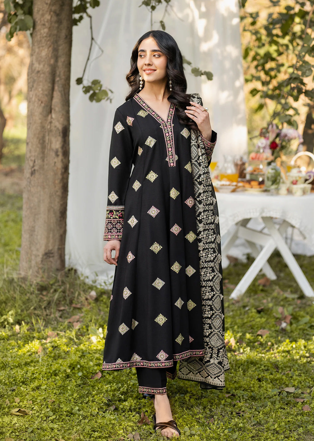SHADOW ROSE -Garnet - Readymade 3 Piece – Memsaab