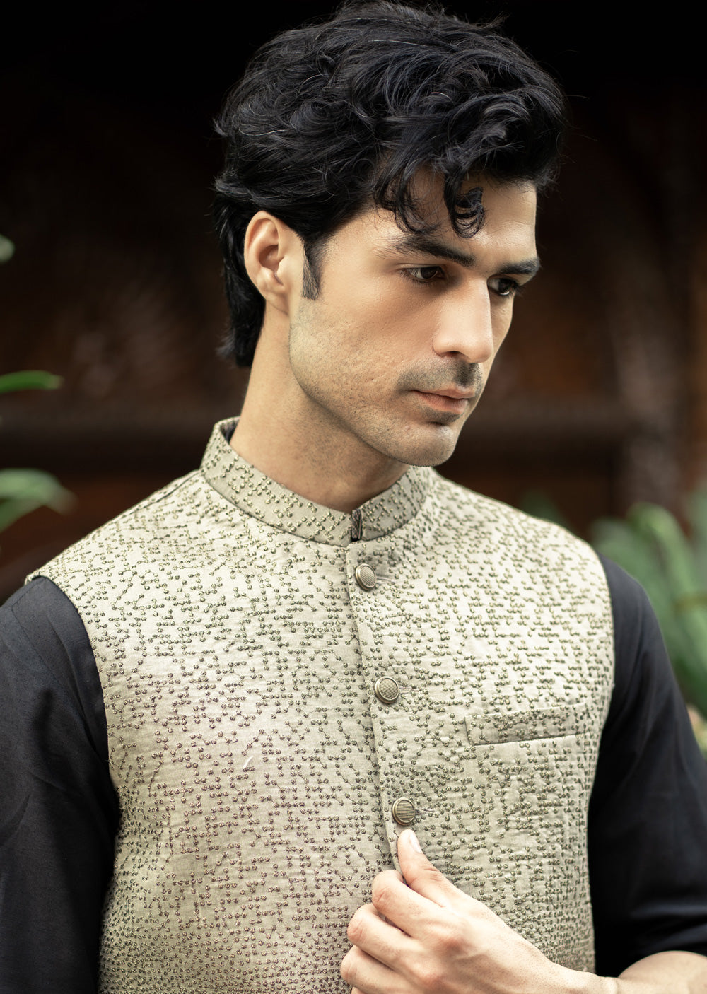 W-2867 - Readymade Maysori Fabric Full Embroidery Waistcoat – Memsaab
