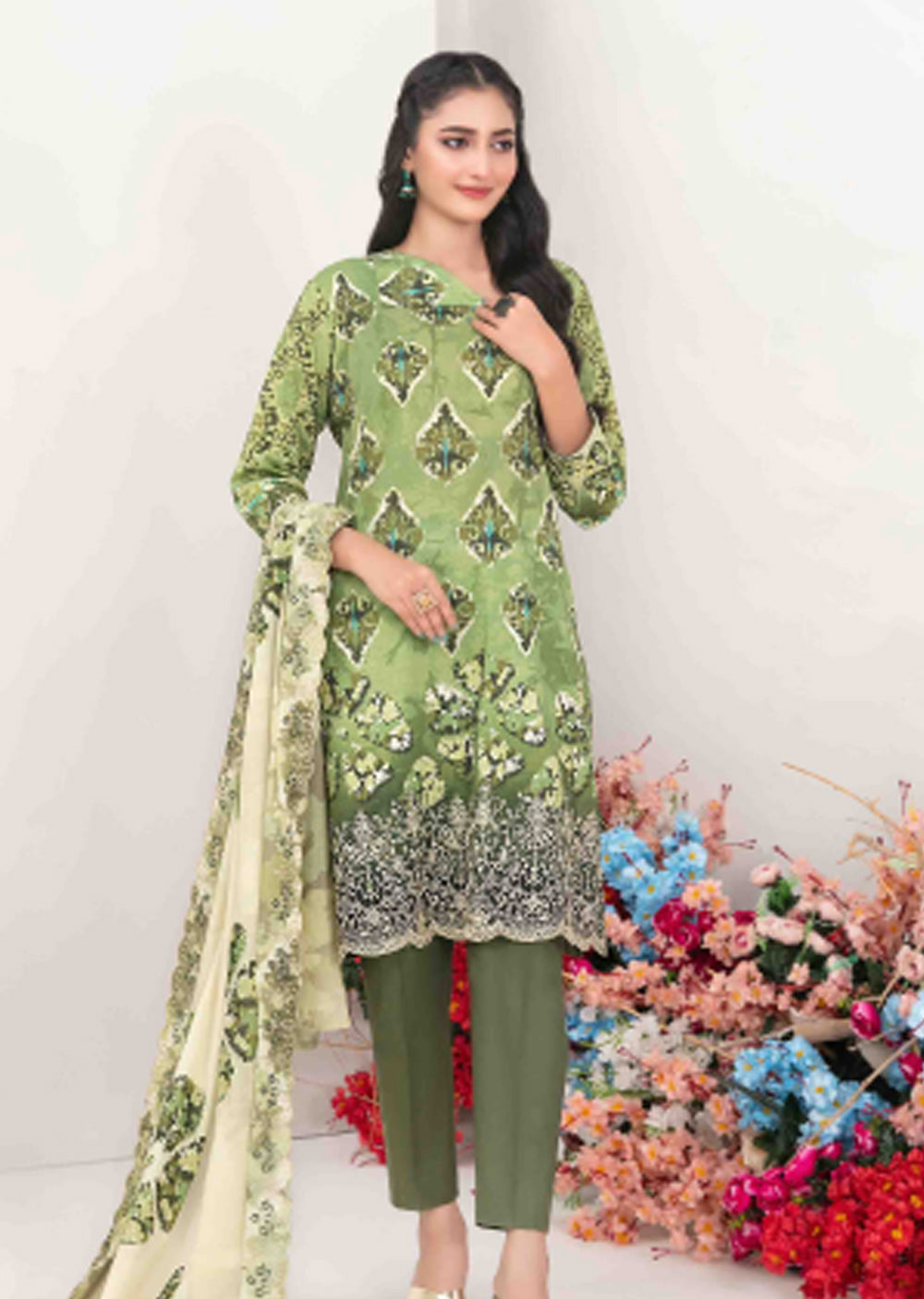 TWD-1391 Readymade Haliyah Tawakkal Lawn Suit 2025 – Memsaab