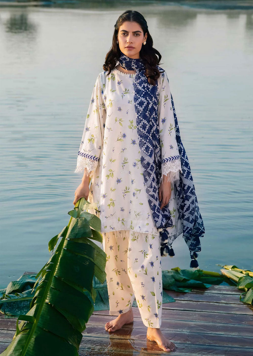 MBCS-401-A - Readymade - Maria B M.Basics Lawn Collection 2024 – Memsaab