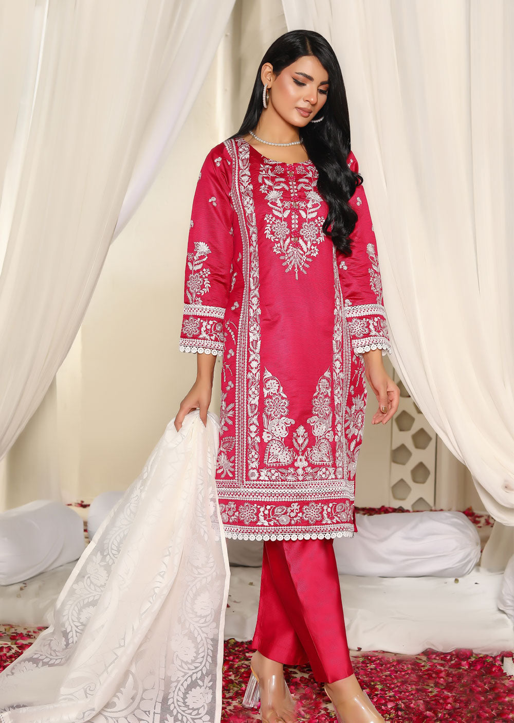 KLD1032 Ova - Readymade Khadi Net Suit – Memsaab
