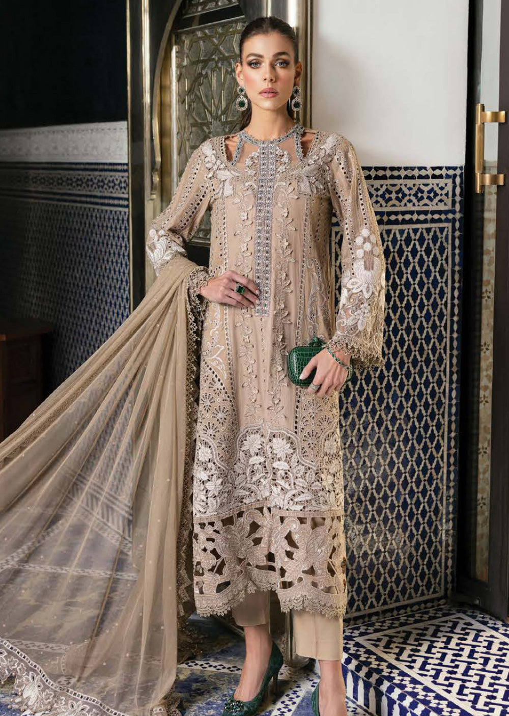 MLUX-02-A - Maria B Voyage Lux Lawn Collection Vol 25 2025 – Memsaab