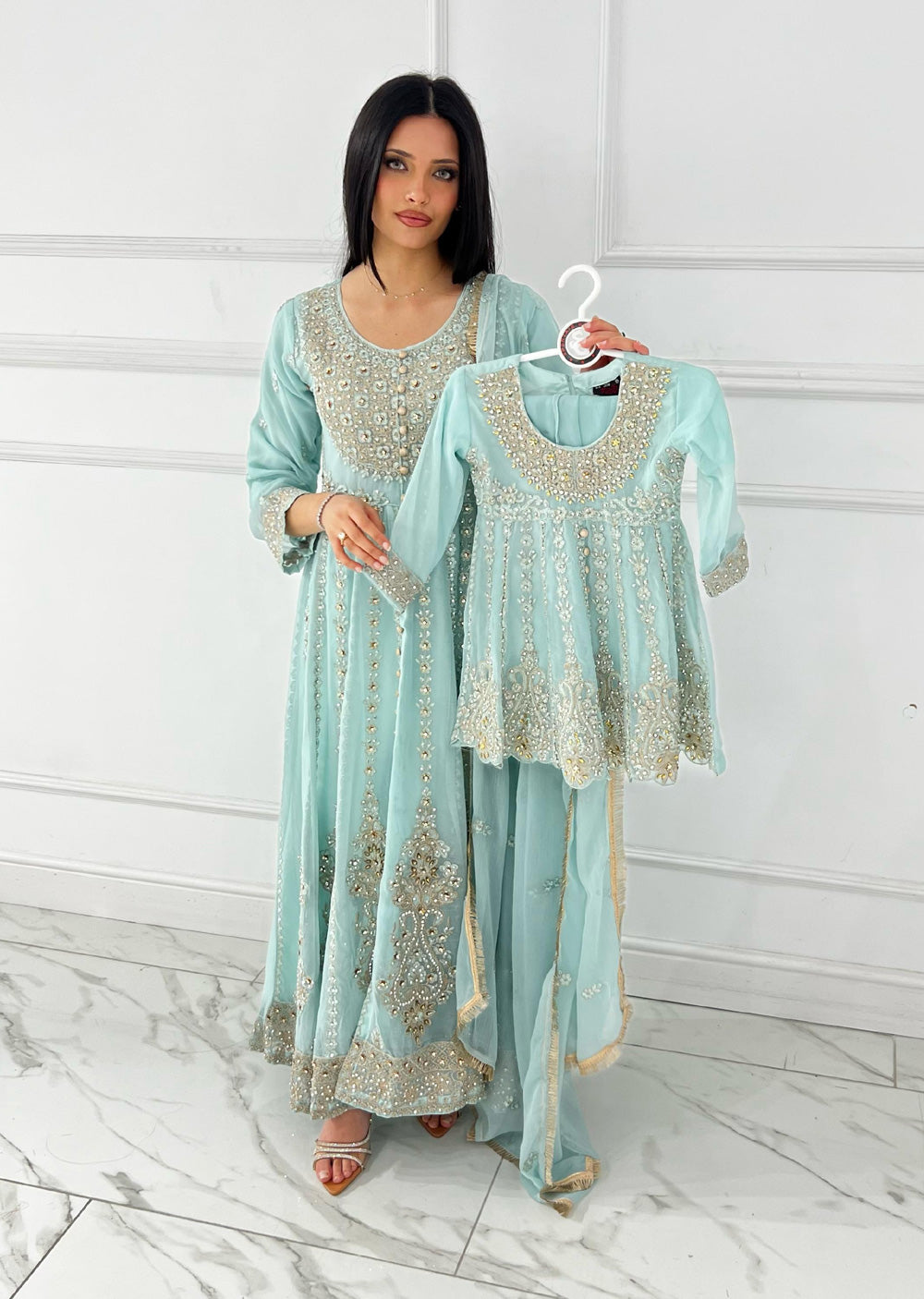 SHAZ1778 - Readymade - Chiffon - Mummy n Me Outfit – Memsaab