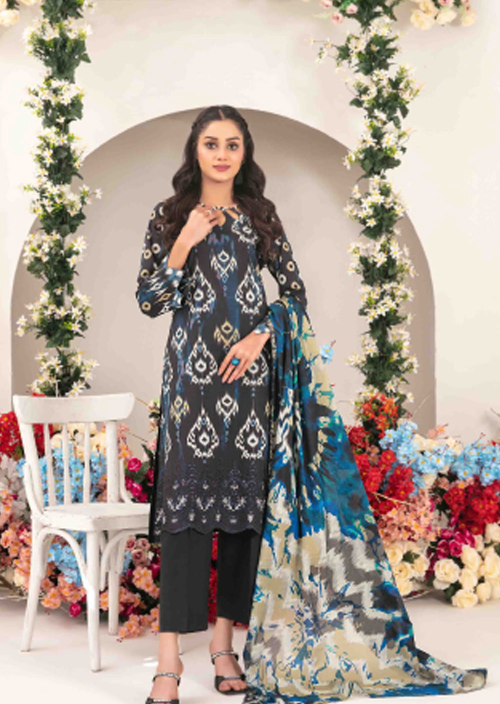 TWD-1394 Readymade Haliyah Tawakkal Lawn Suit 2025 – Memsaab