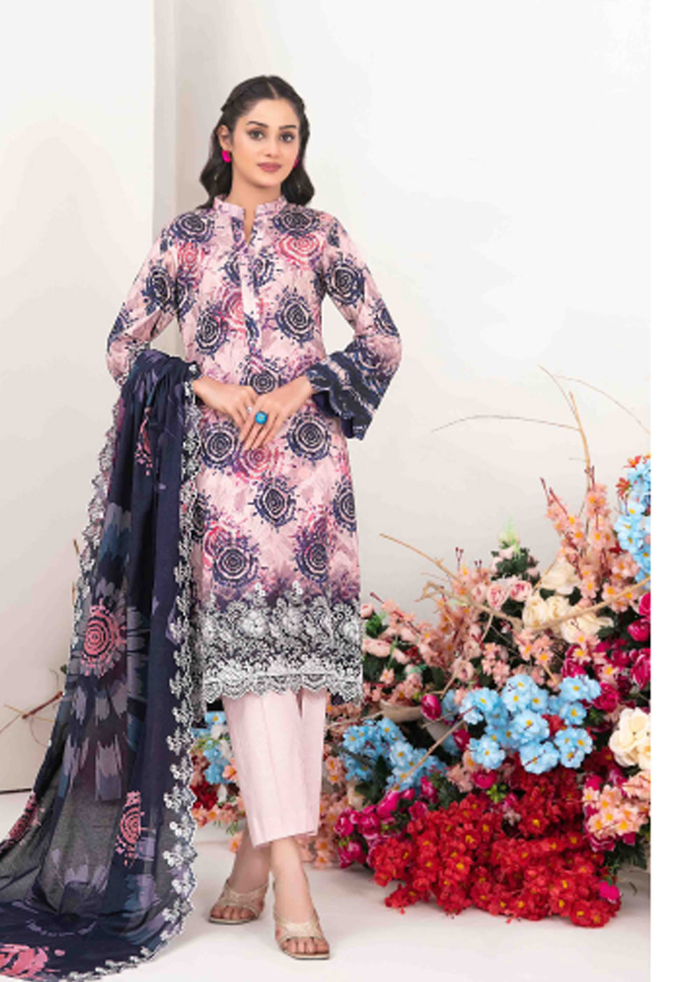 TWD-1396 Readymade Haliyah Tawakkal Lawn Suit 2025 – Memsaab