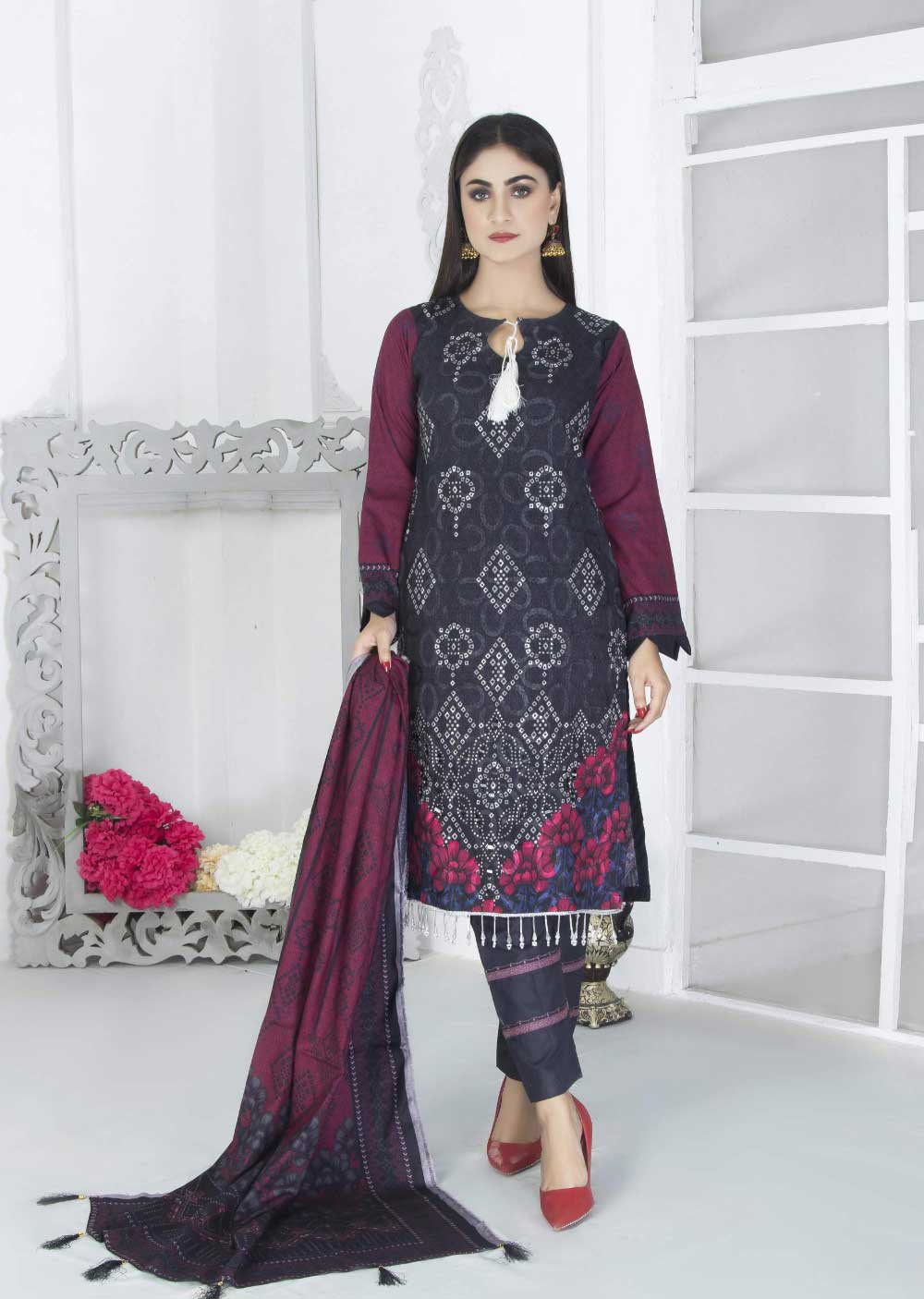 ZHA-05 - Unstitched - Zahra Usman Digital Dhanak Collection 2023 – Memsaab