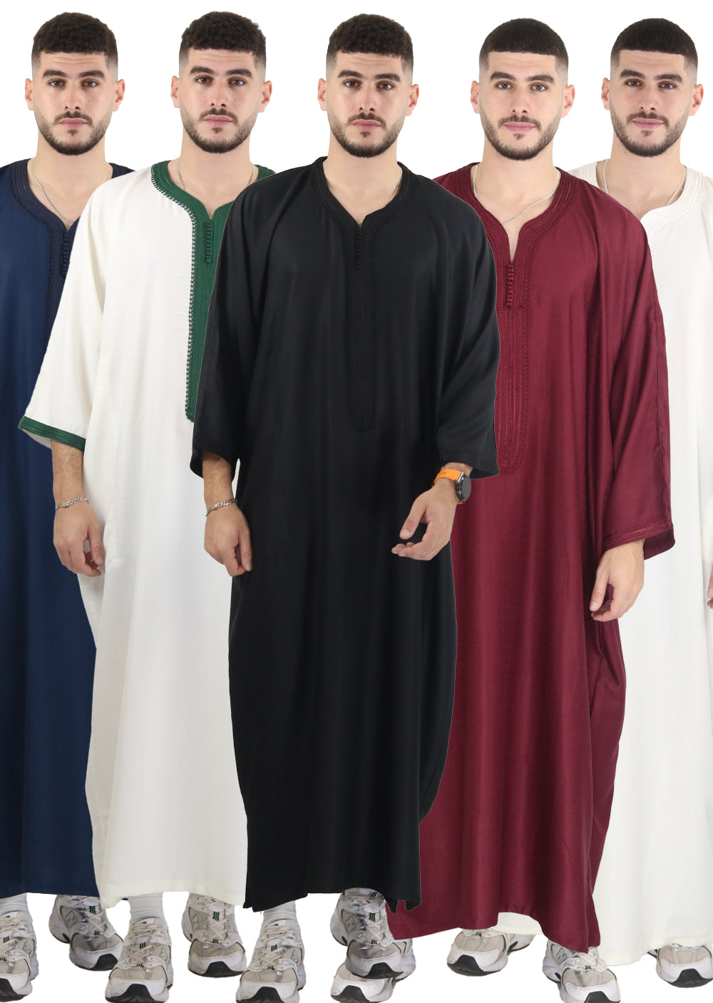 MRC-LG003 Moroccan Embroidered Thobe 9 Colours – Memsaab