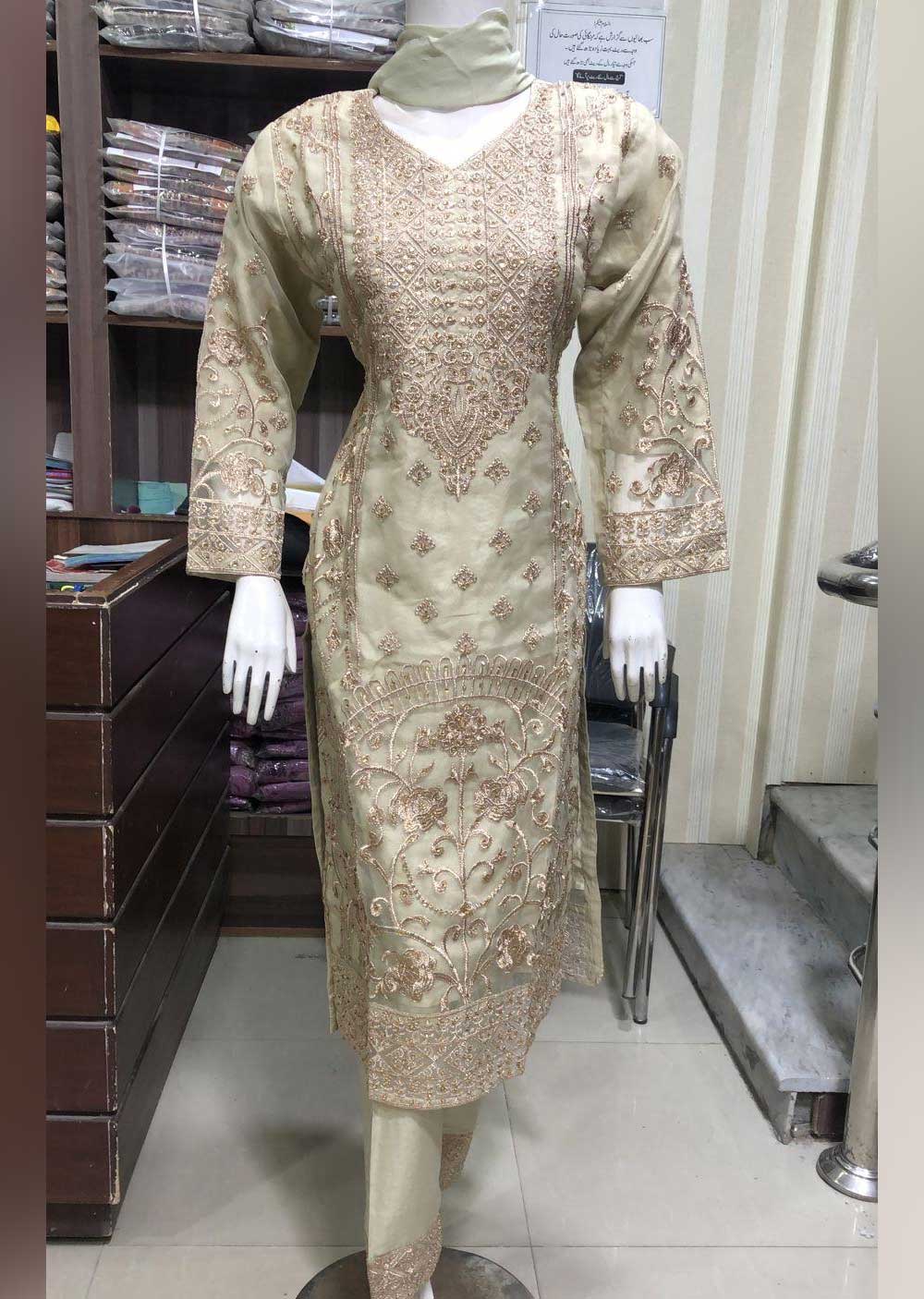 SHAZ6576 Gold Readymade Suit – Memsaab