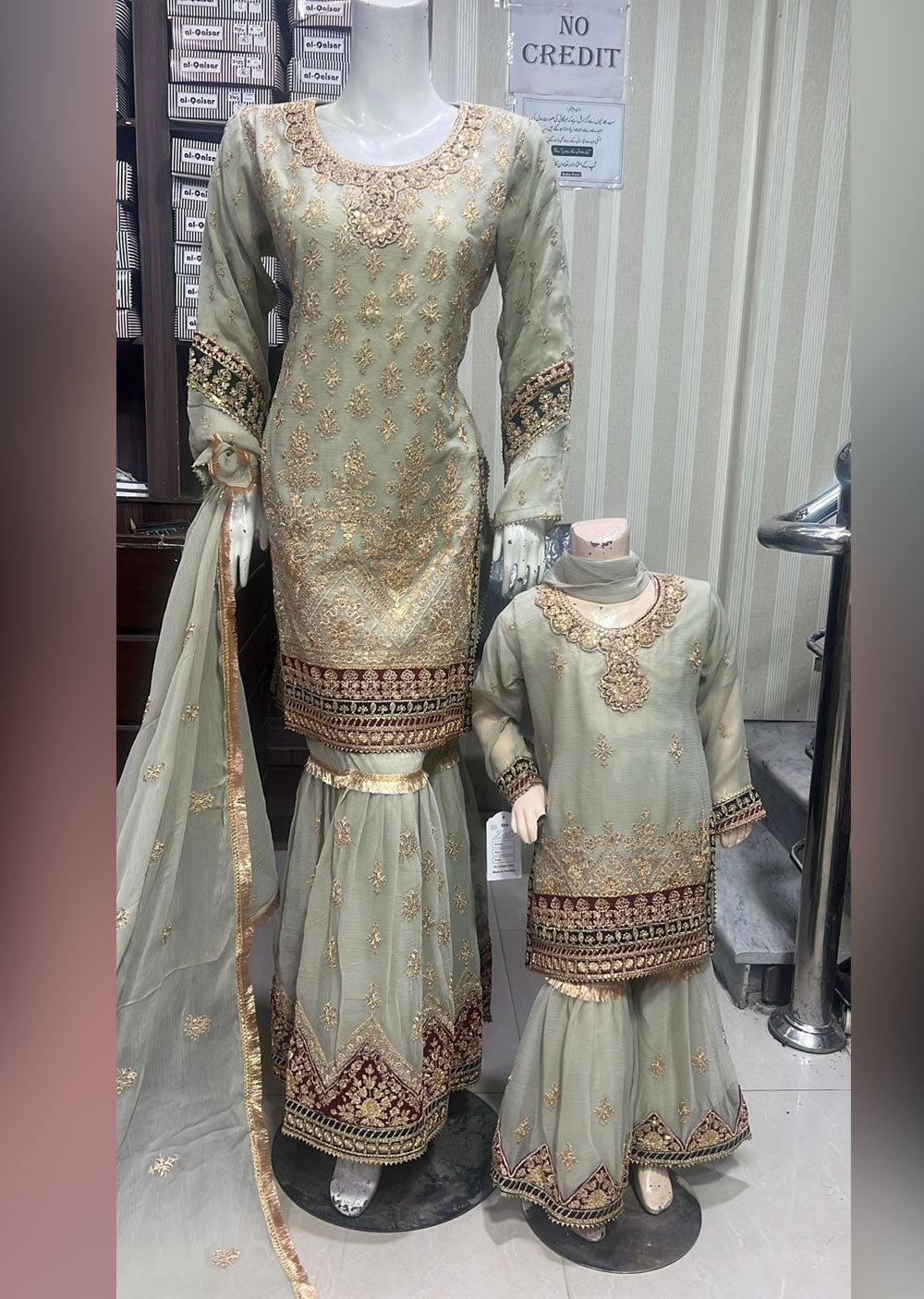 SHAZ-9001 - Mint - Readymade Mother & Daughter Suit – Memsaab
