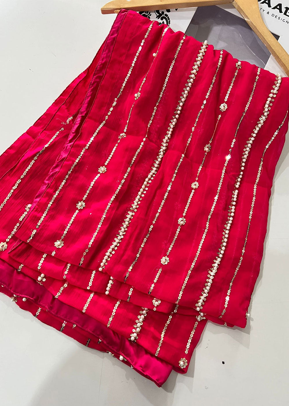 SMR701 - Ziva Hot Pink chiffon Wedding Duppatta – Memsaab