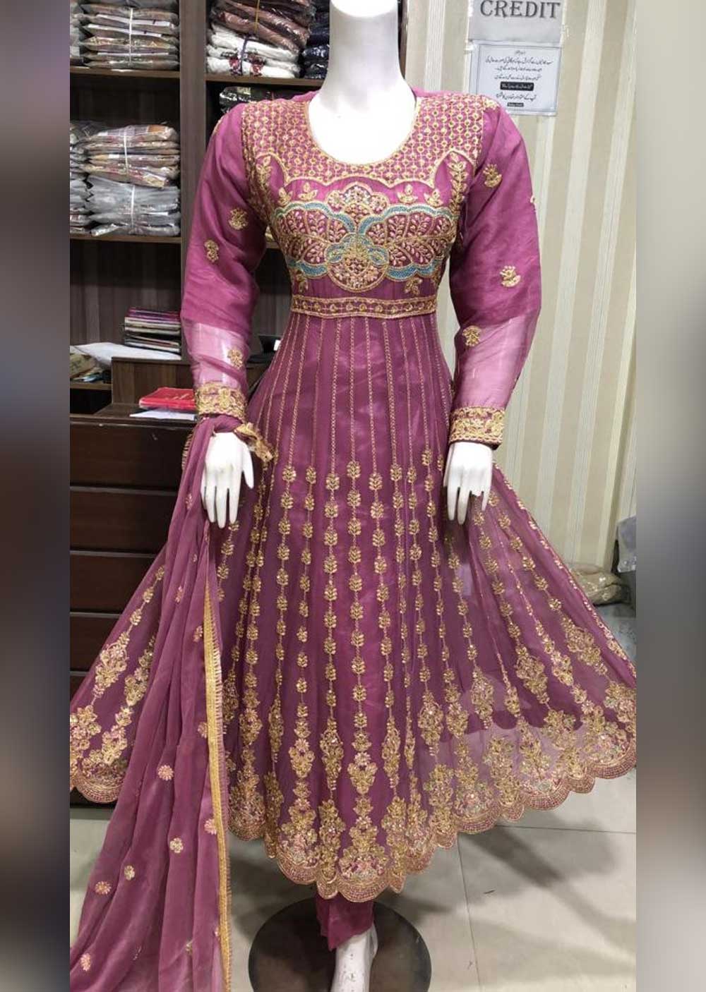 SHAZ6547 Pink Readymade Mother & Daughter Chiffon Dress – Memsaab